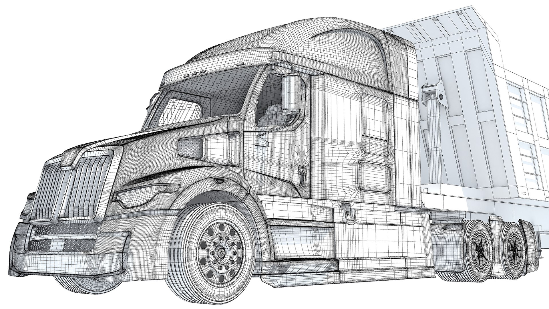 3D Truck with Tipper Trailer - TurboSquid 2163363