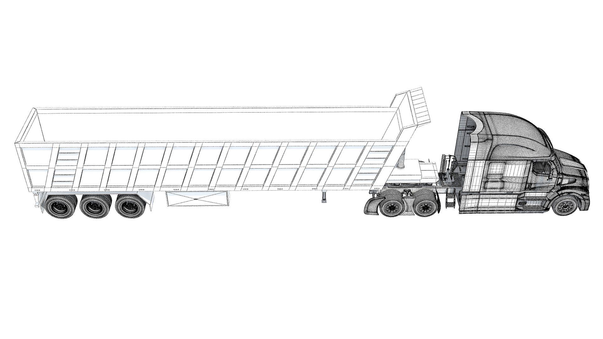 3D Truck With Tipper Trailer - TurboSquid 2163363