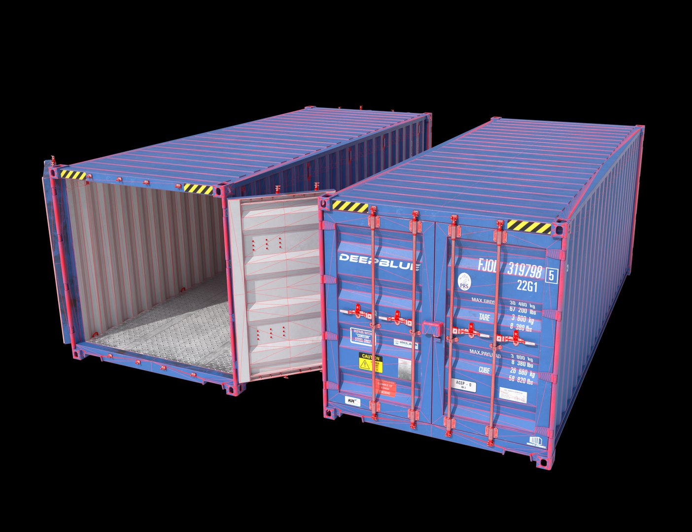 20ft Cargo Container Blue 3D Model - TurboSquid 2205954