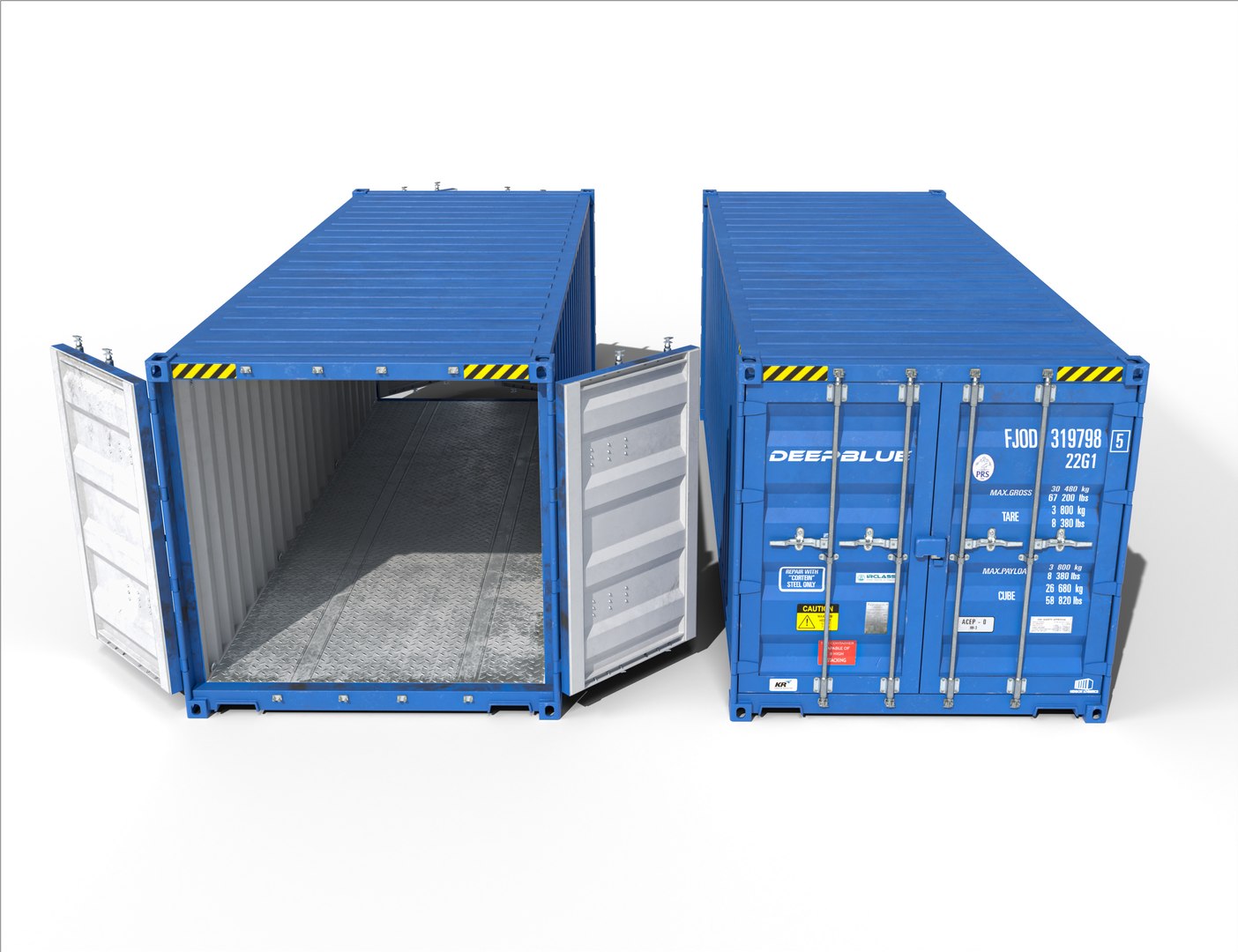 20ft Cargo Container Blue 3D Model - TurboSquid 2205954