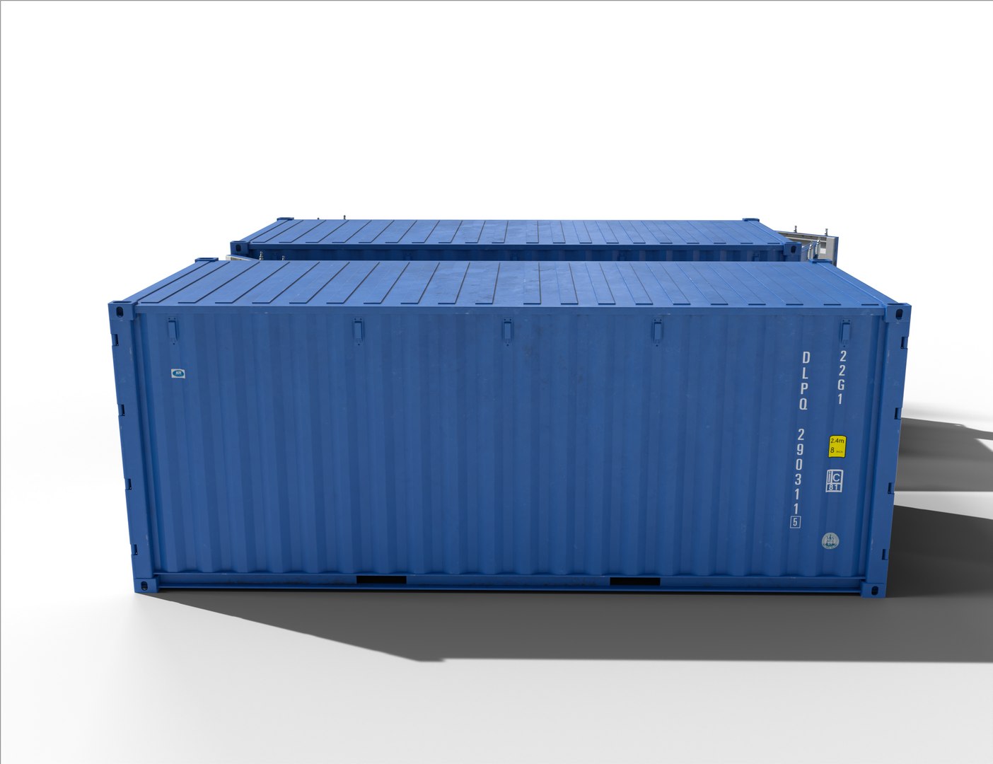 20ft Cargo Container Blue 3D Model - TurboSquid 2205954
