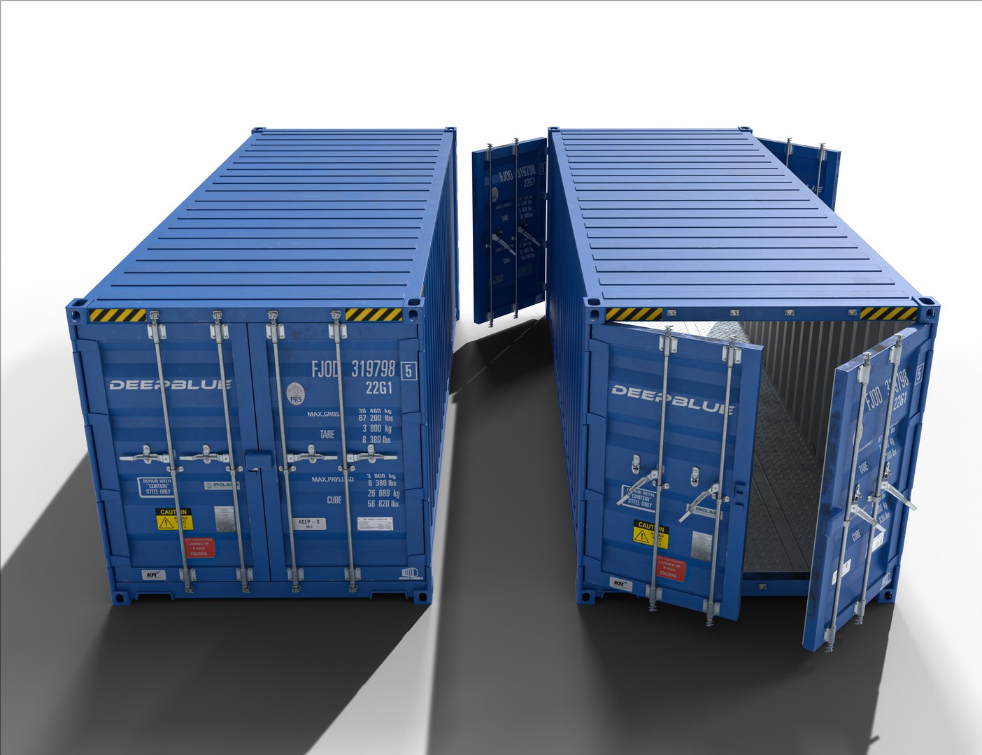 20ft Cargo Container Blue 3D Model - TurboSquid 2205954