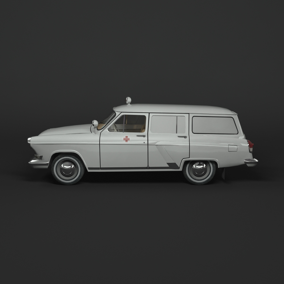 Gaz-22 Volga Ambulance Car 3d Model