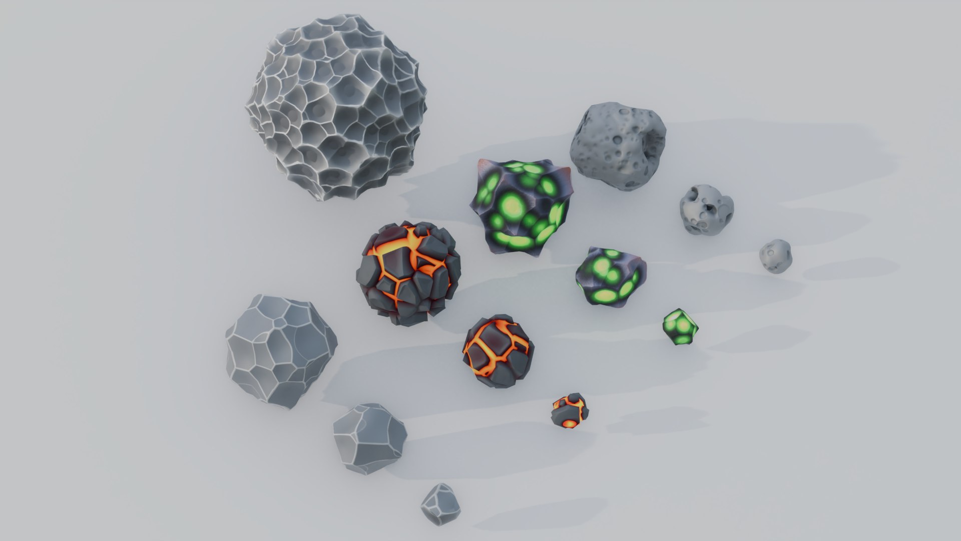 3D Asteroids Space Game Stylized Pack - TurboSquid 2425655