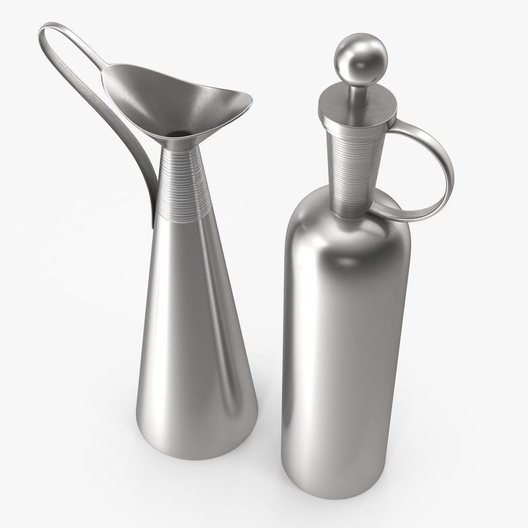 Silver Modernist Pitchers Set 3D - TurboSquid 2131304