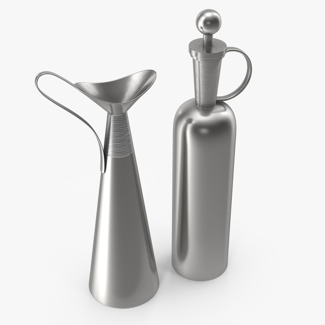 Silver Modernist Pitchers Set 3D - TurboSquid 2131304