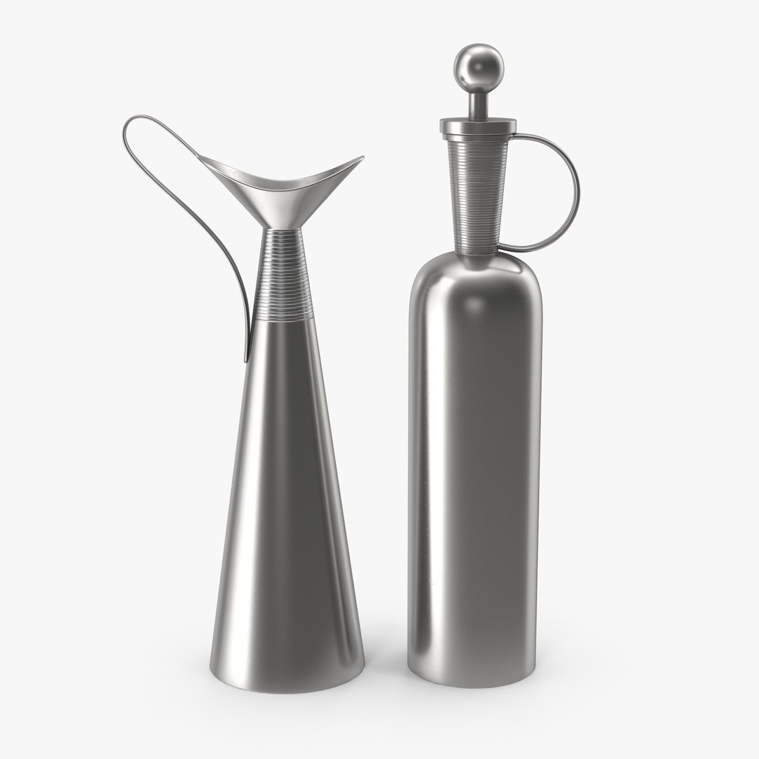 Silver Modernist Pitchers Set 3D - TurboSquid 2131304