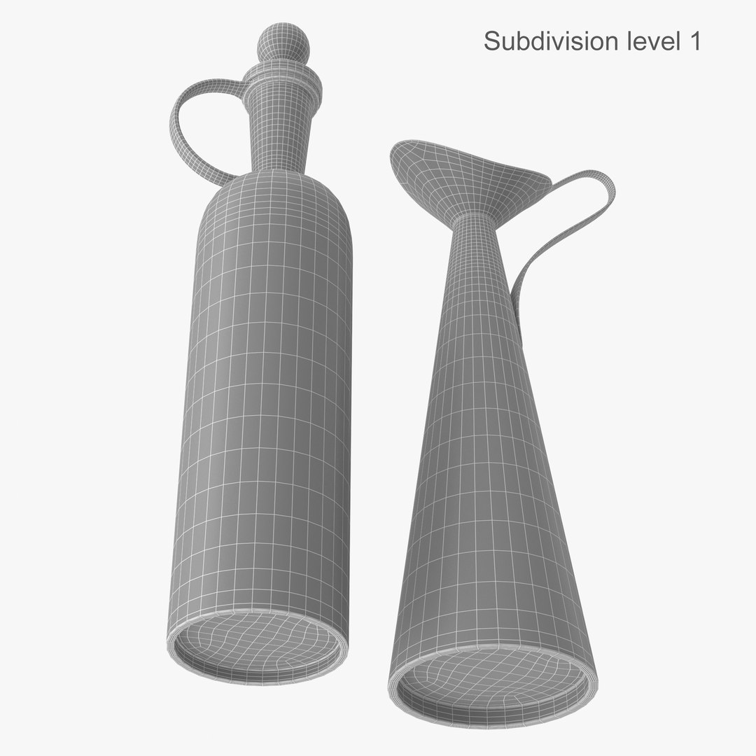 Silver Modernist Pitchers Set 3D - TurboSquid 2131304