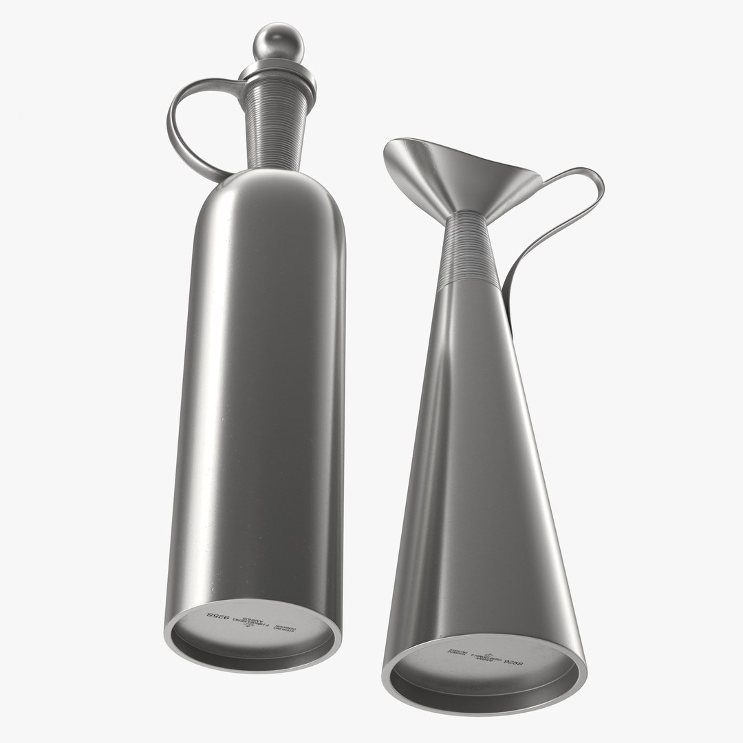 Silver Modernist Pitchers Set 3D - TurboSquid 2131304