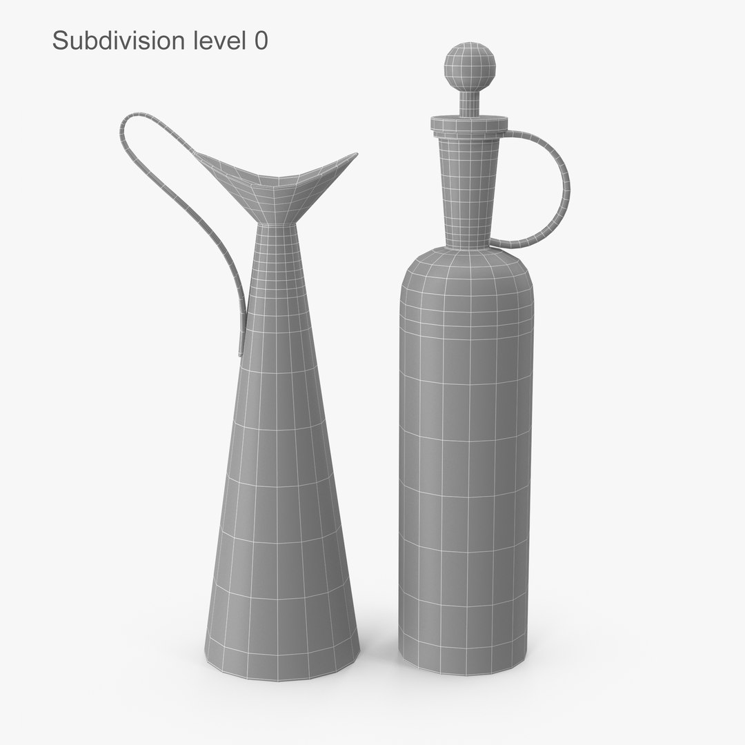 Silver Modernist Pitchers Set 3D - TurboSquid 2131304