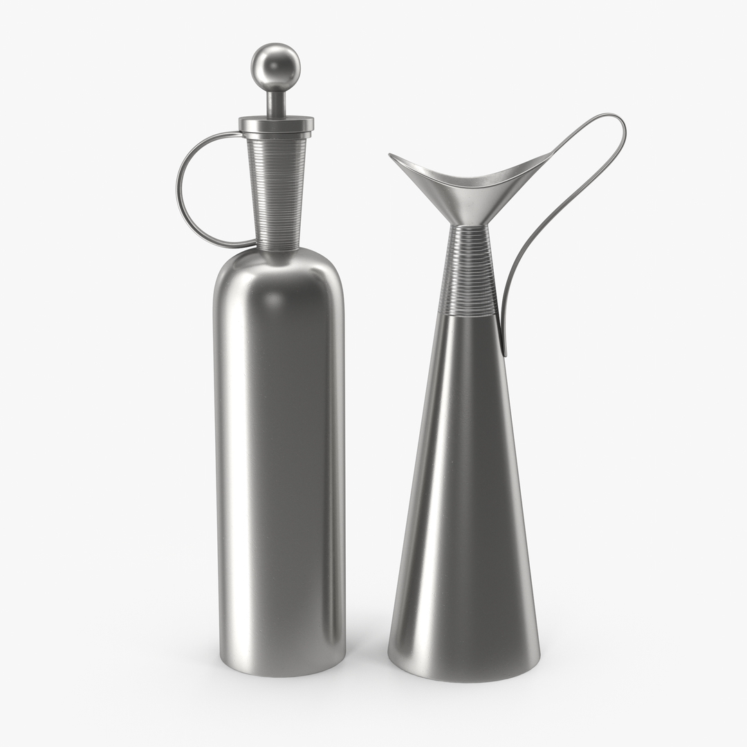 Silver Modernist Pitchers Set 3D - TurboSquid 2131304