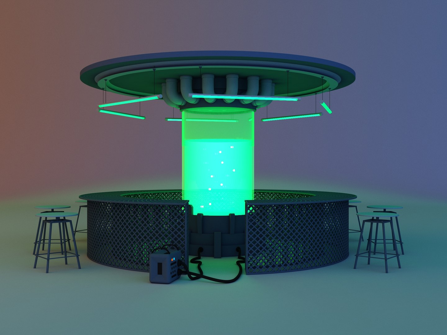 Toxic Cyber Bar 3D Model - TurboSquid 1922072