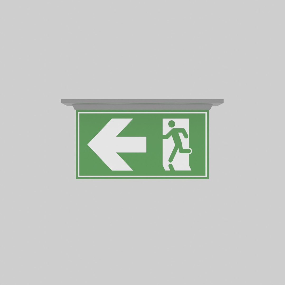 Emergency Exit Sign 3D Model - TurboSquid 2212508