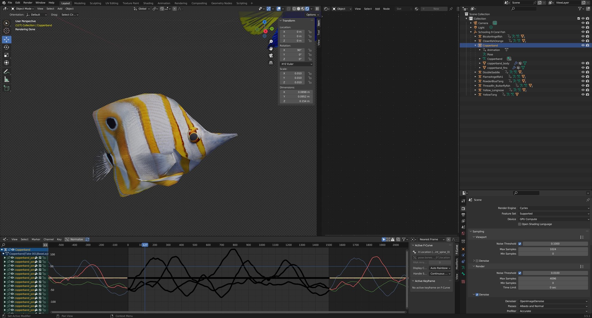 Schooling 9 Coral Reef Fish 3D Model - TurboSquid 2323257