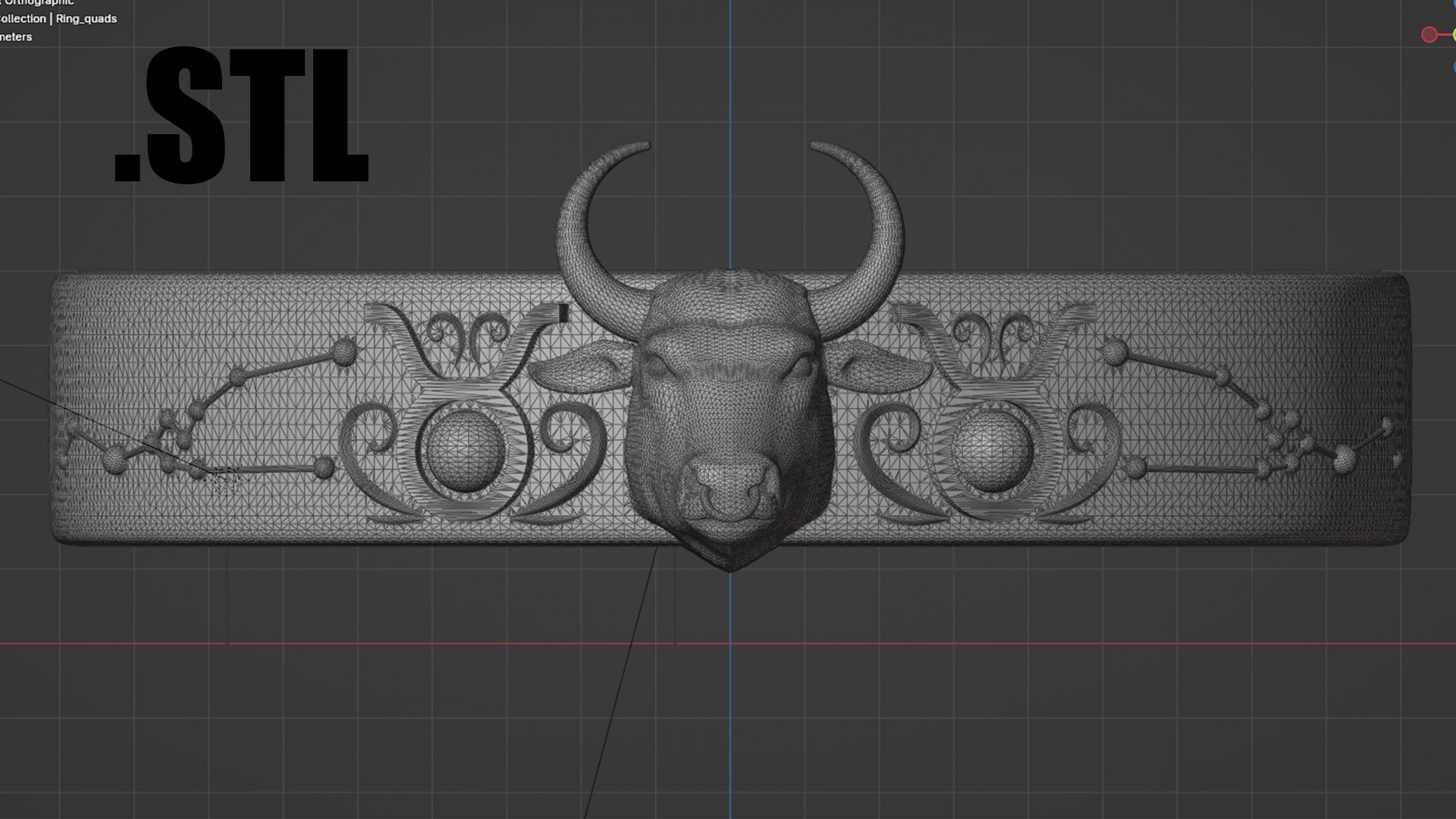 3D Taurus Astrology Ring Model - TurboSquid 2337569