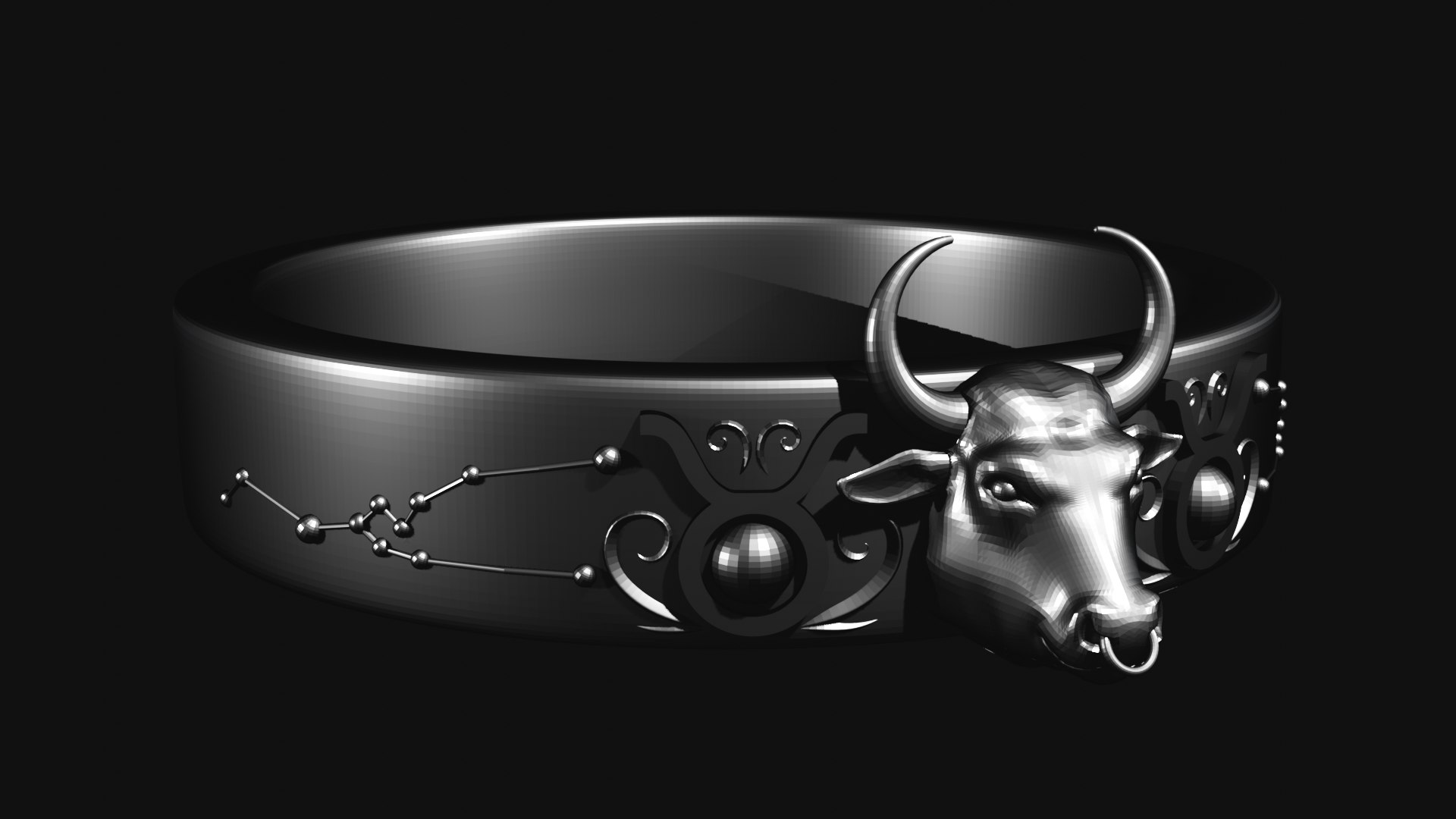 3D Taurus Astrology Ring Model - TurboSquid 2337569