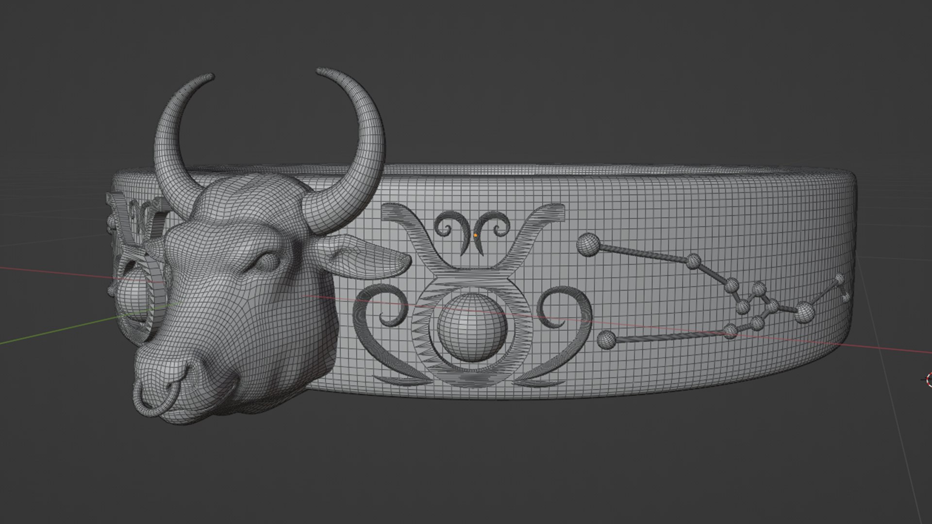 3D Taurus Astrology Ring Model - TurboSquid 2337569