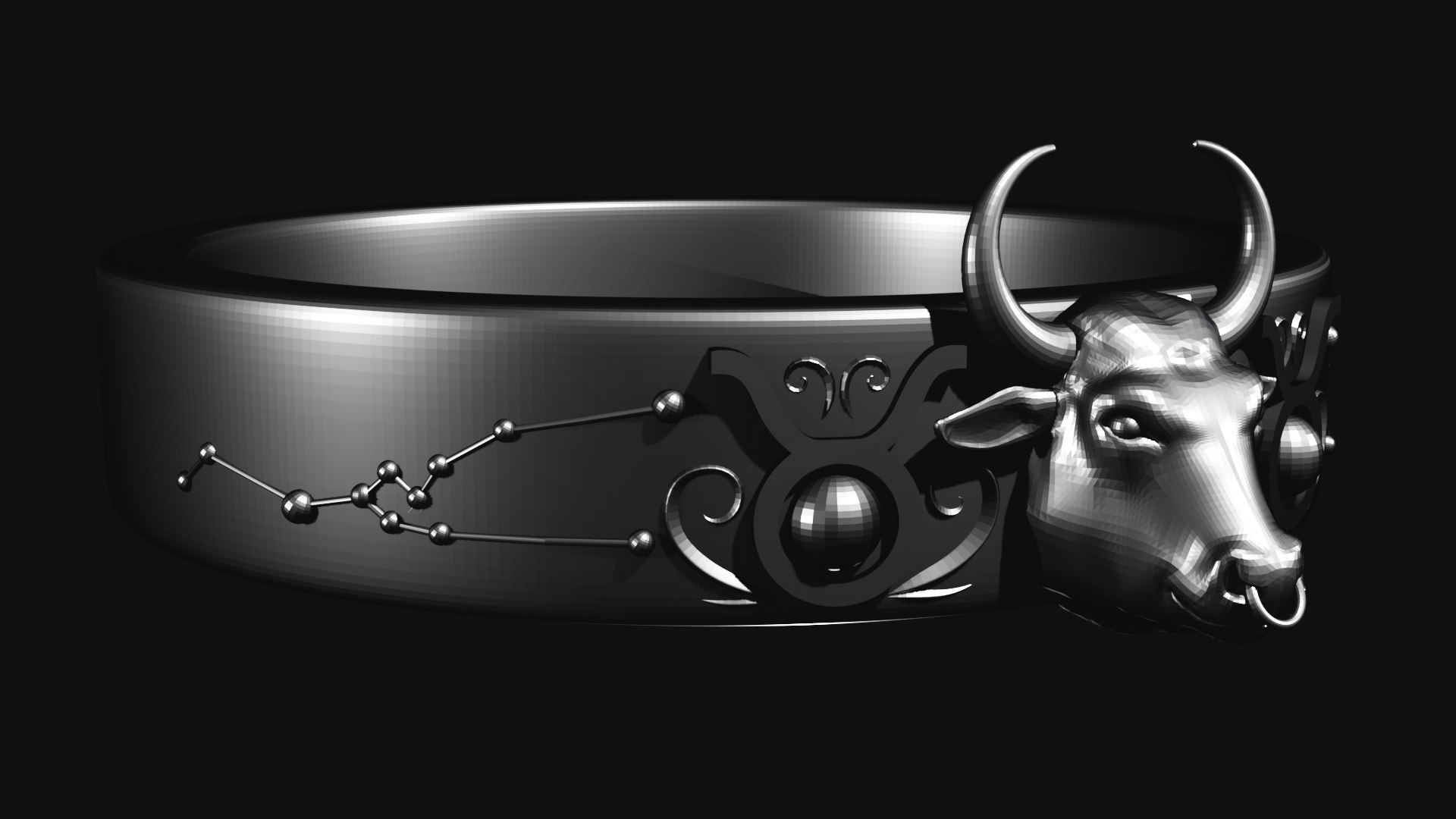3D Taurus Astrology Ring Model - TurboSquid 2337569
