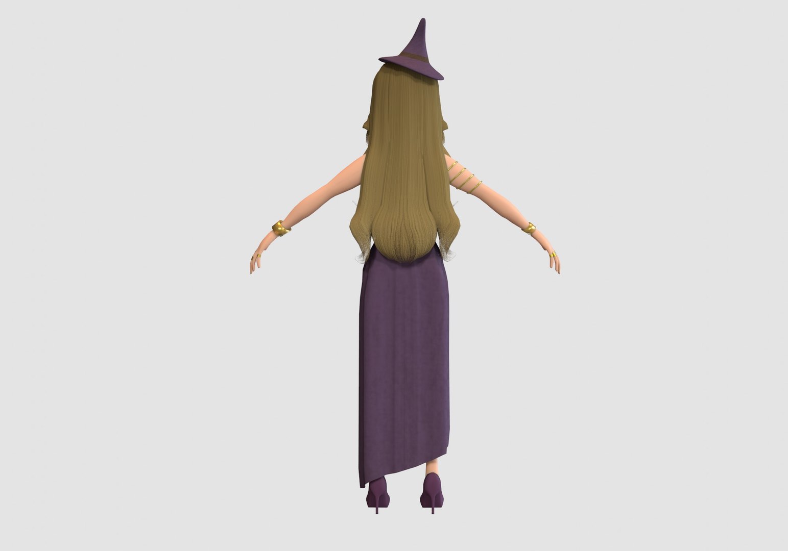 Witch Cartoon Girl 3D Model - TurboSquid 1921605