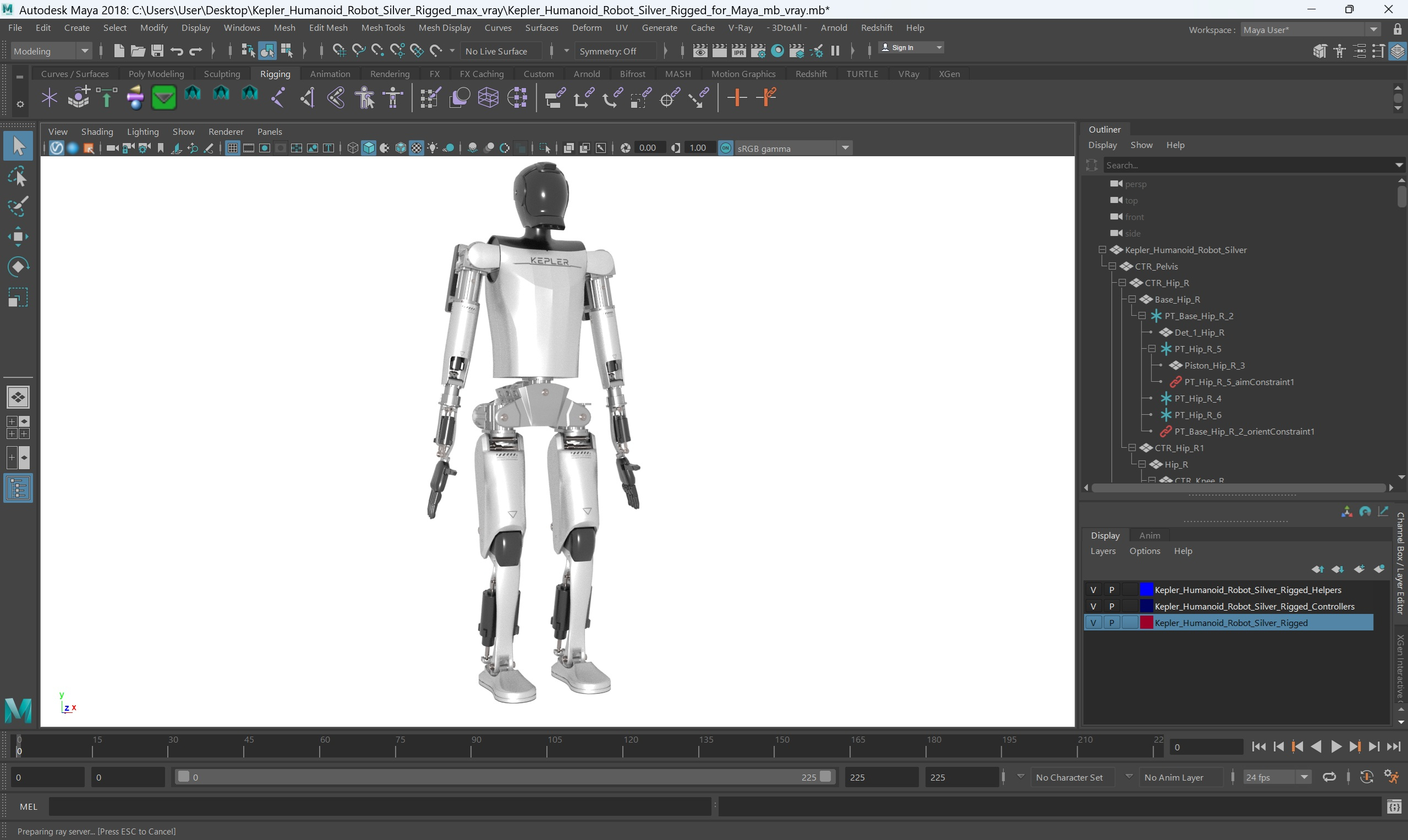ケプラーヒューマノイドロボットSilver、Maya向けにリグ装備3Dモデル - TurboSquid 2508911