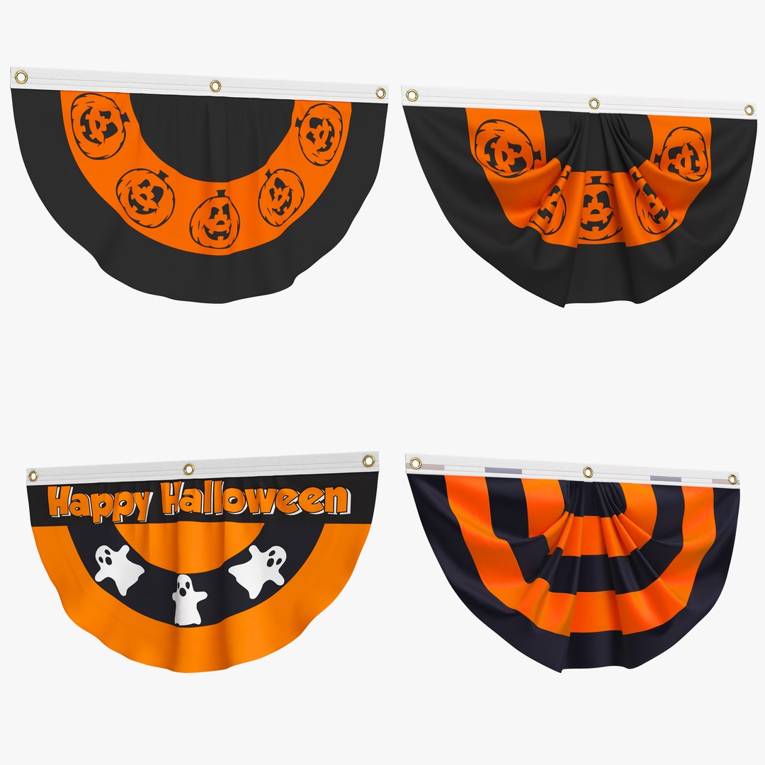 Halloween Flag Bunting Set 3D model - TurboSquid 2131497
