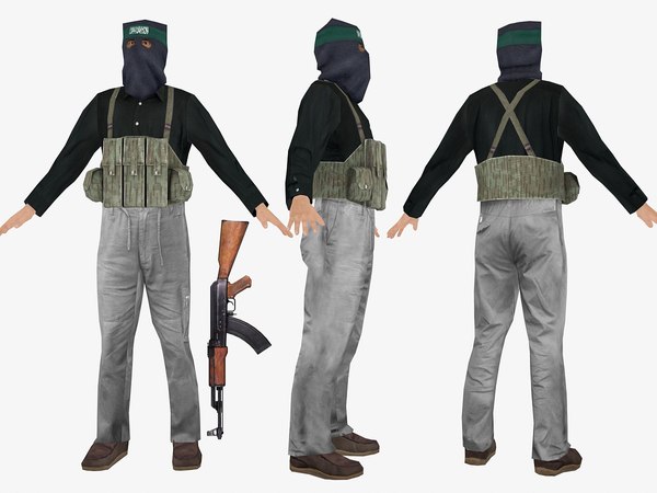 iraq terrorist character 3d model