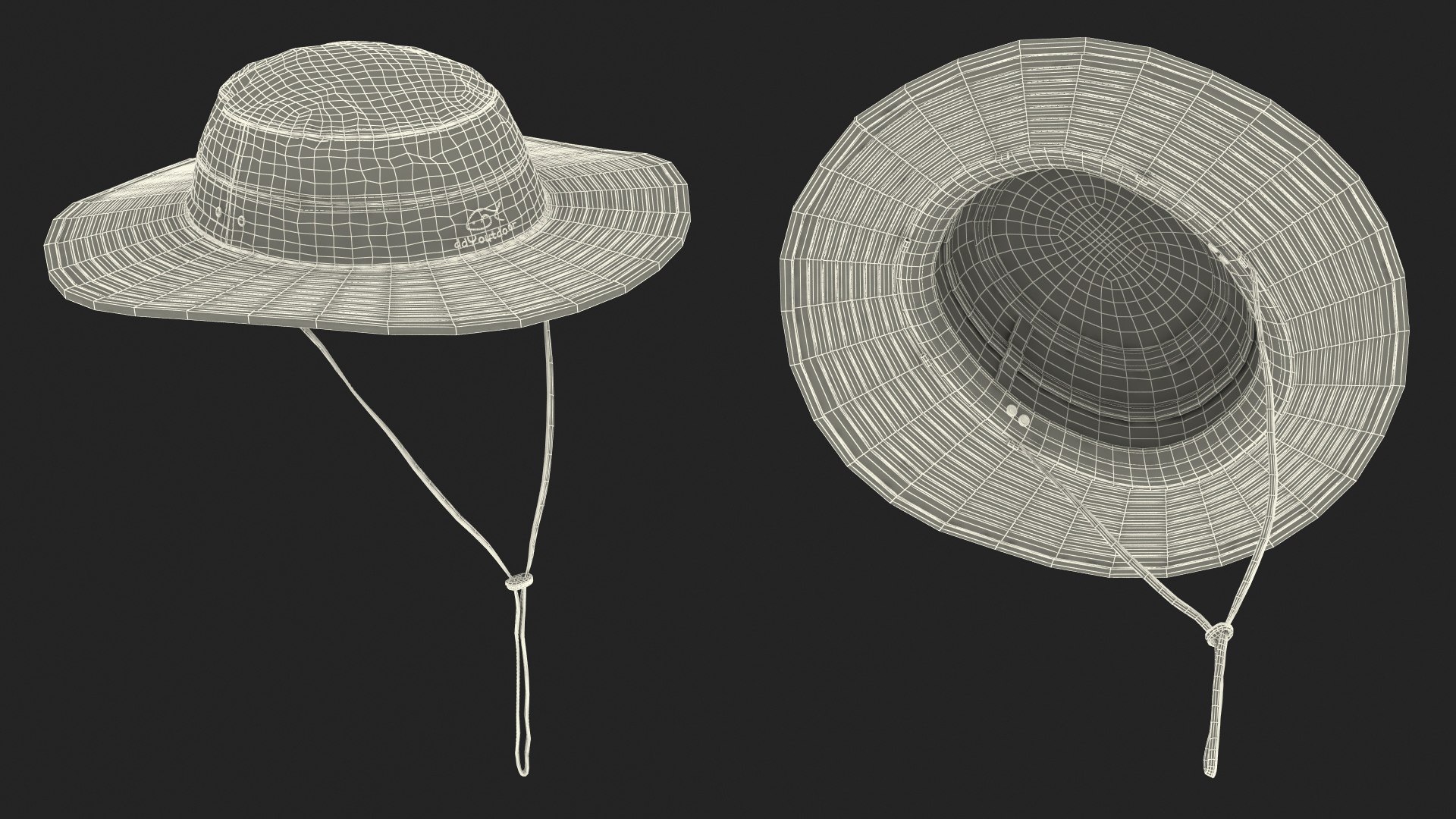 Green outdoor fishing hat 3D model - TurboSquid 1439199