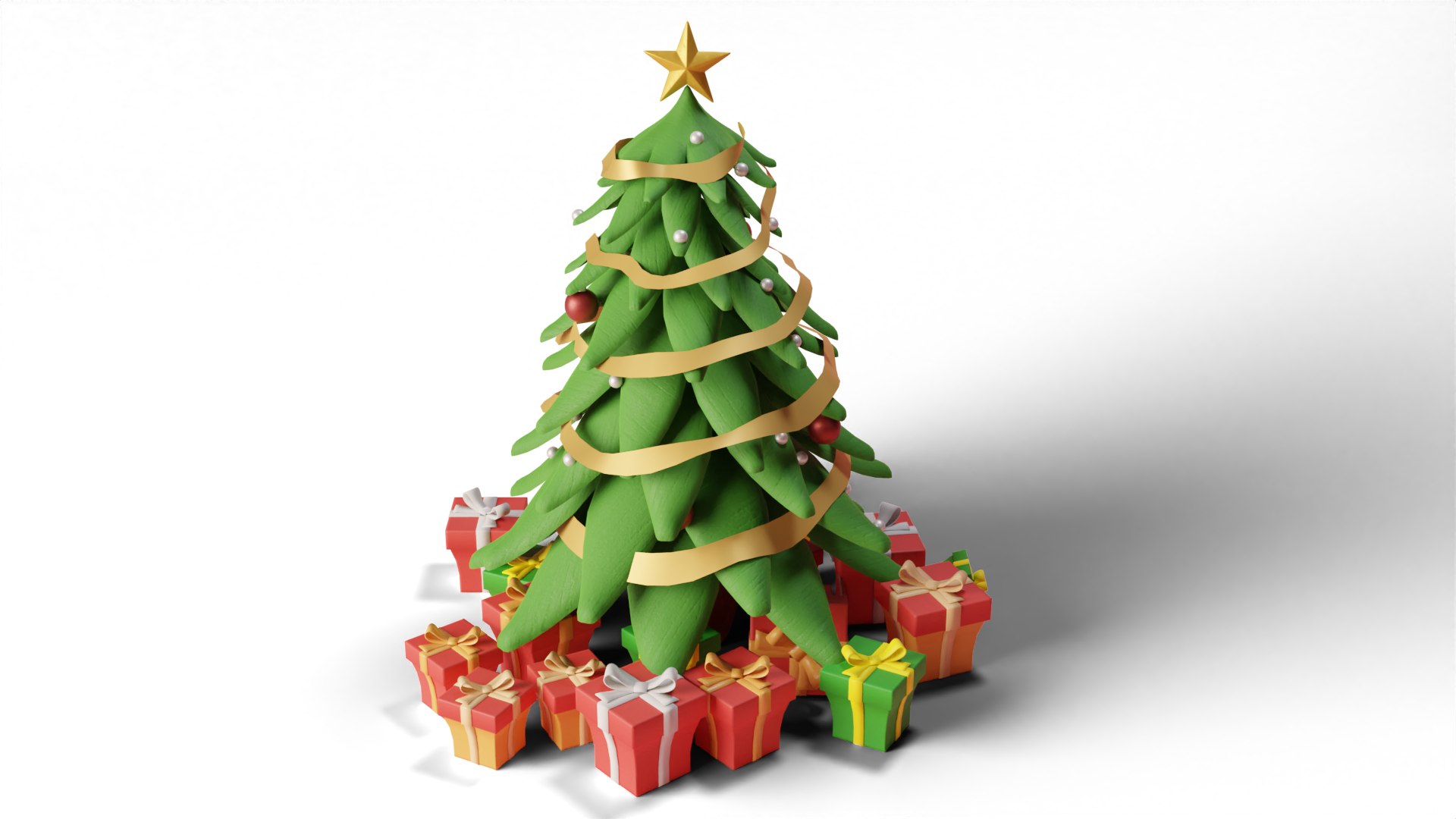 3D Model Cartoon Christmas Tree - TurboSquid 2151558