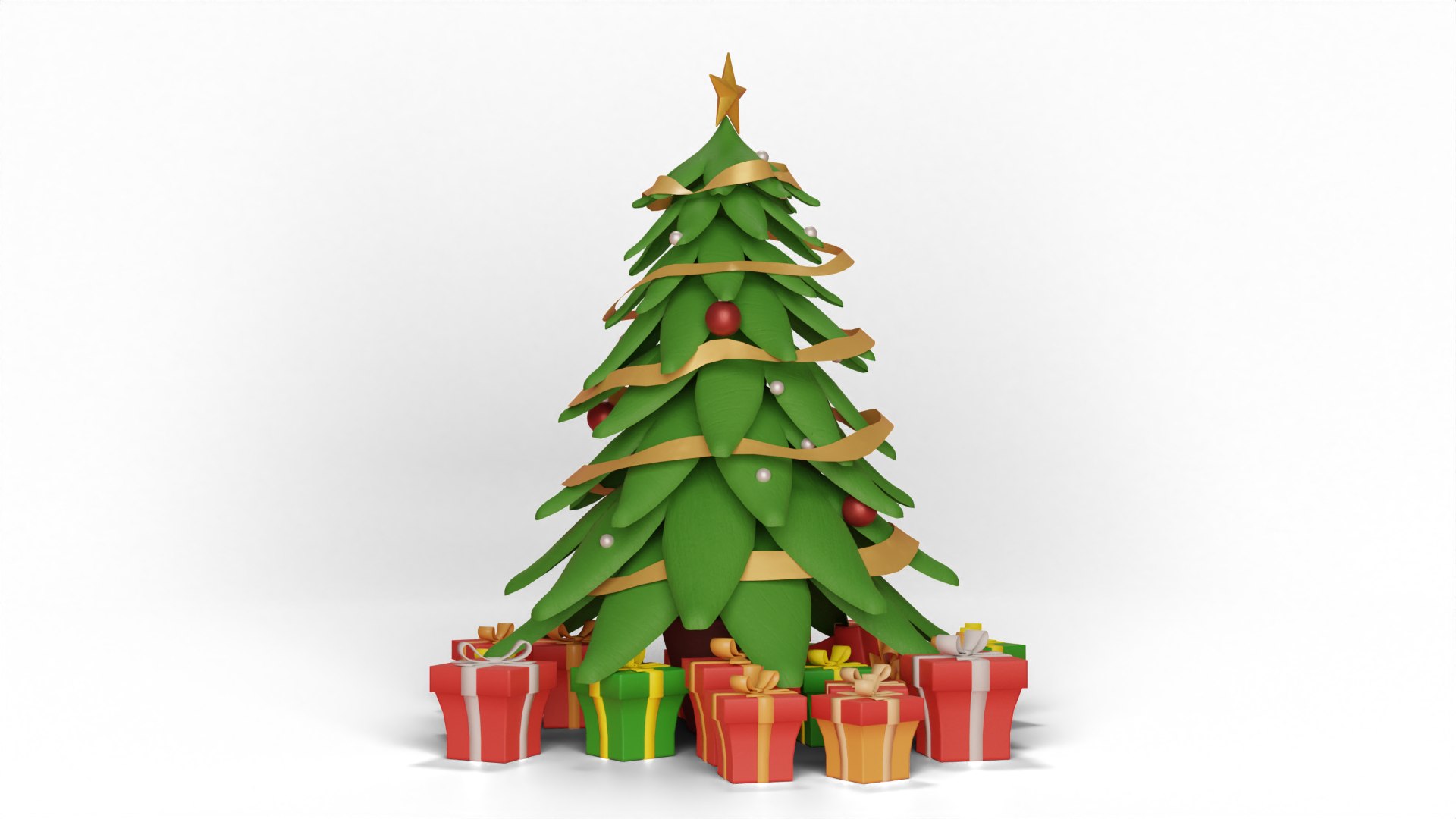3D Model Cartoon Christmas Tree - TurboSquid 2151558