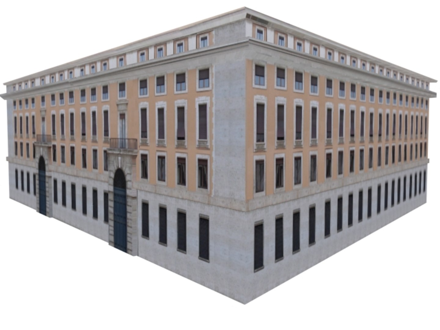 Elegant European Building Structure 3d Model