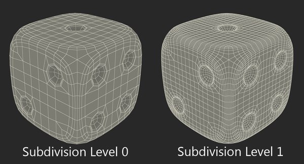 3d 6 edged dice model