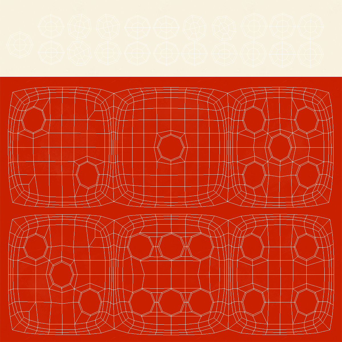 3d 6 edged dice model