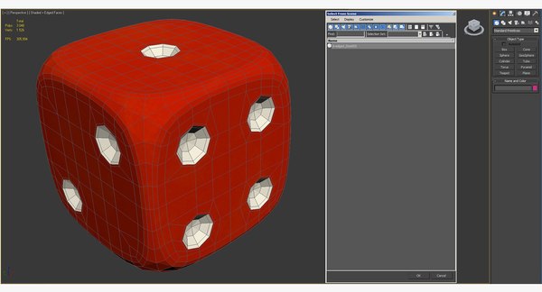3d 6 edged dice model