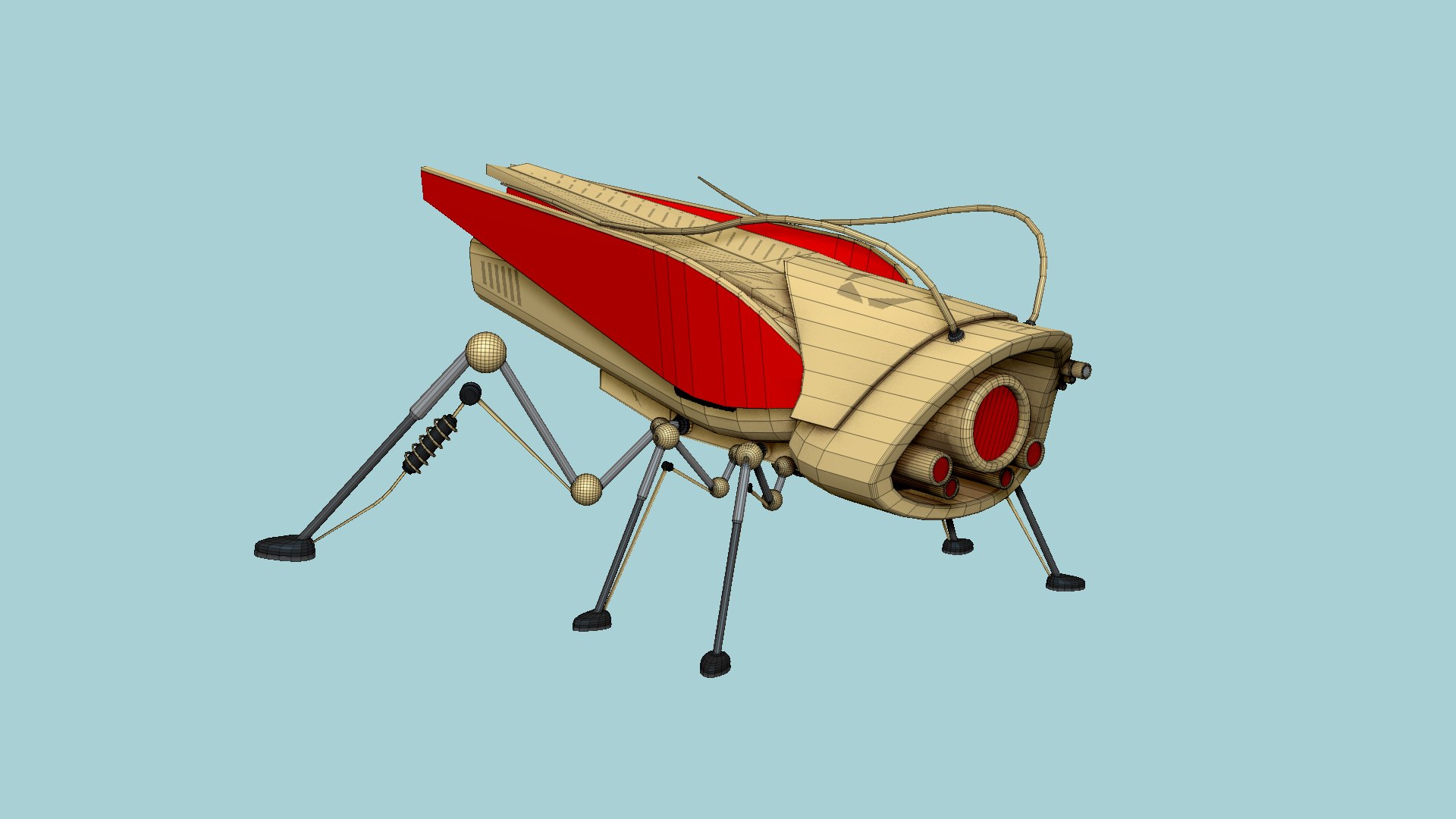 3D Insect Robot F09 Golden - SciFi Character Design - TurboSquid 1878759