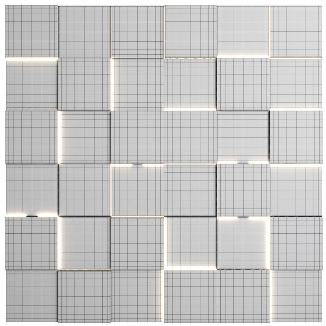 3D Wooden 3d wall panels with led light 3D model - TurboSquid 2062199