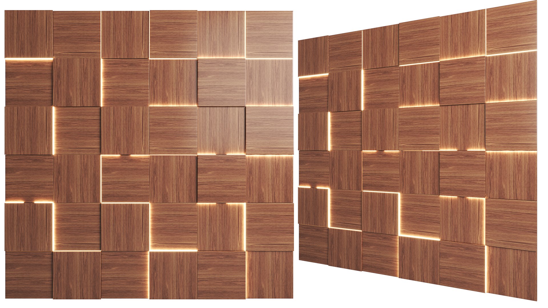 3D Wooden Wall Panels With Led Light - TurboSquid 2062199