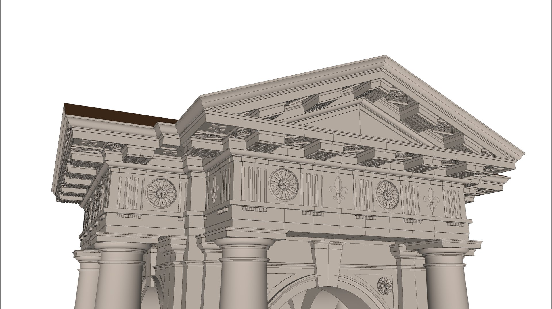 3D Model Arched Portico In Doric Mutulary Column Order Gazebo ...