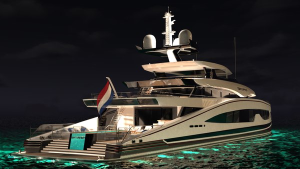 modelo 3d Escena nocturna del superyate Sparta - TurboSquid 2189713