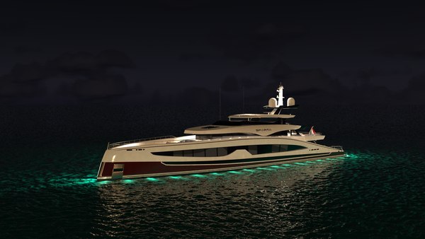 modelo 3d Escena nocturna del superyate Sparta - TurboSquid 2189713