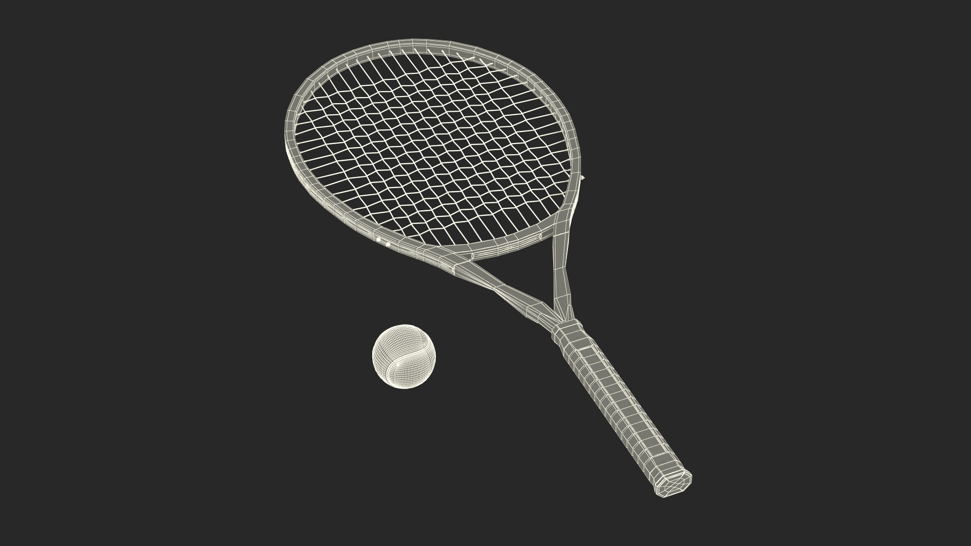 Tennis Ball And Blue Tennis Racket 3D Model - TurboSquid 2145564
