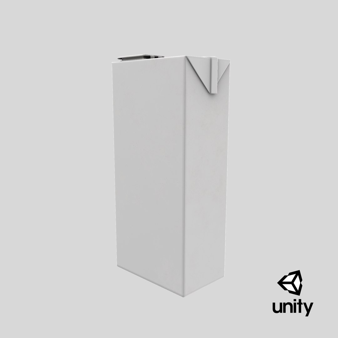 Milk Carton Type 02 Flat Cap Blank Blue Green And Red Label 3D Model ...