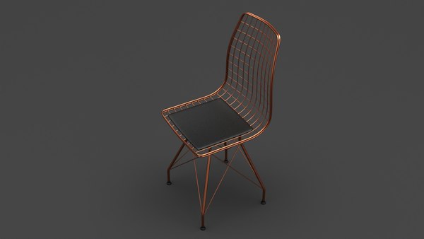 3D Realistic Copper Color Wire Chair - TurboSquid 1850697