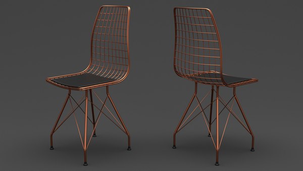 3D Realistic Copper Color Wire Chair - TurboSquid 1850697