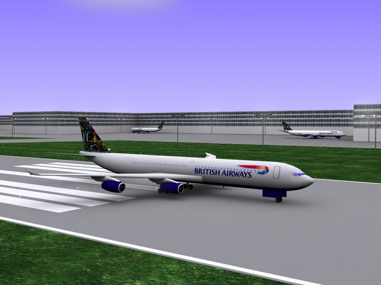 British Airways Airbus A340-300 3d Model