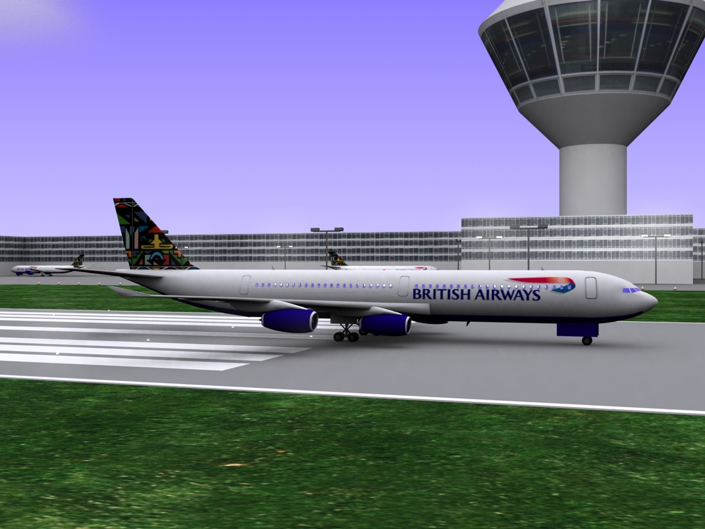 British Airways Airbus A340-300 3d Model