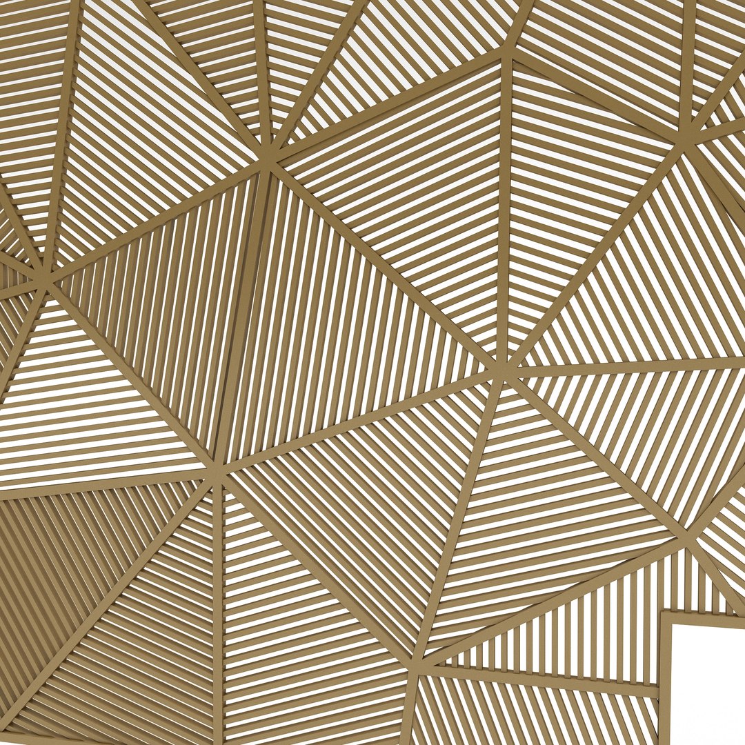 3D Asymmetrical Wooden Ceiling Model - TurboSquid 2006844