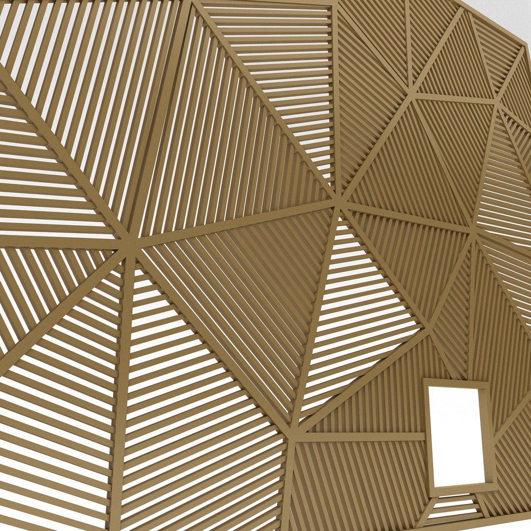 3D Asymmetrical Wooden Ceiling Model - TurboSquid 2006844