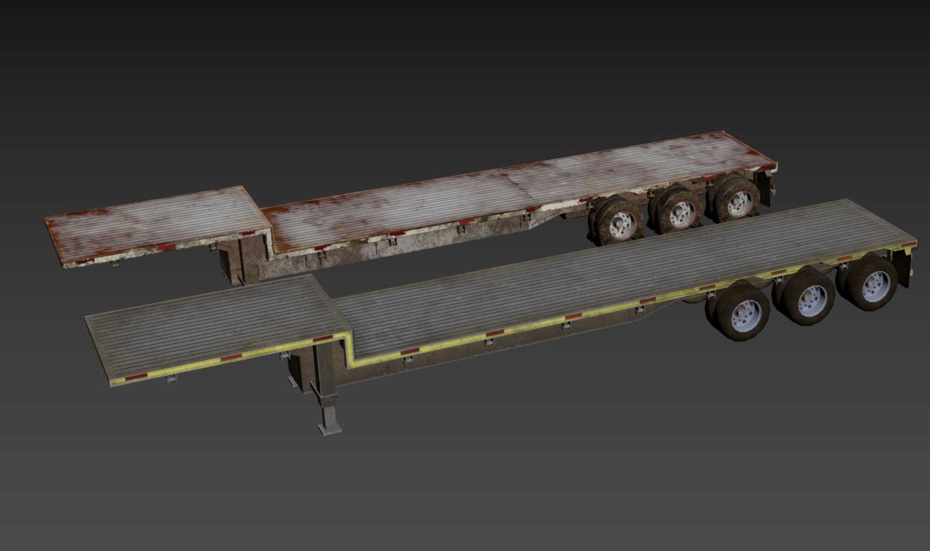 Flatbed Trailer 3D Model - TurboSquid 1397383