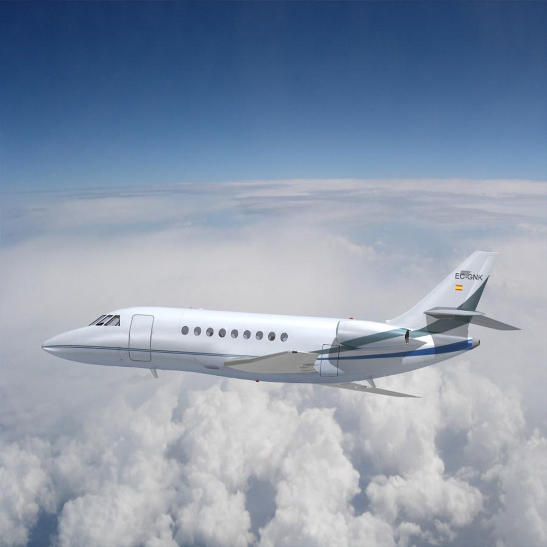 3d dassault falcon business jet