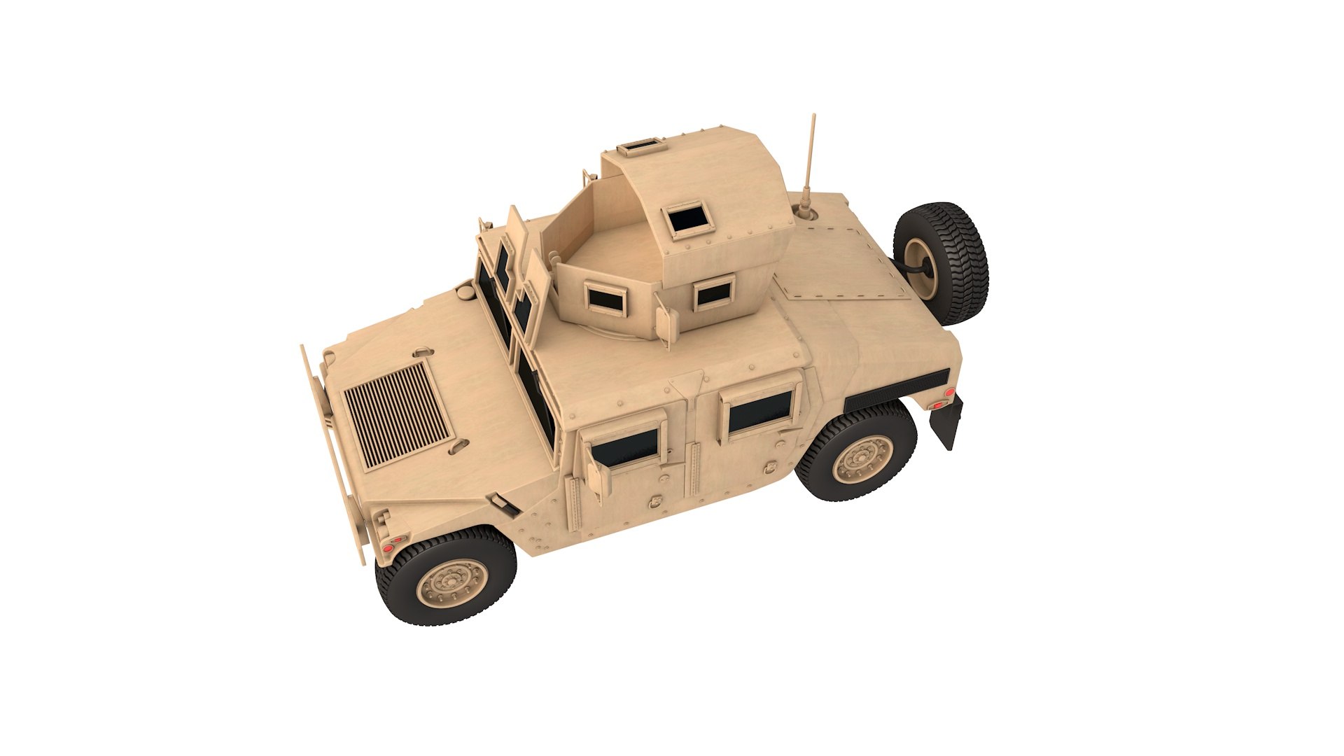 3D Model Humvee M1151 Enhanced Armament Carrier Desert - TurboSquid 2183486